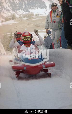 Winter Olympics - Calgary 1988 - Four-Man Bobsled - Jamaica Stock Photo ...