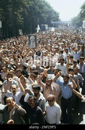 Iranians are shown demonstrating in downtown Tehran in 1980. (AP Photo ...