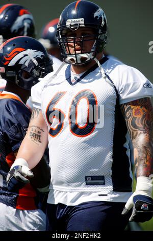 Denver Broncos offensive guard Matt McChesney takes part in drills ...