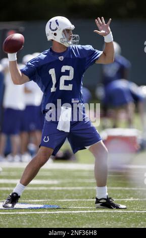 Indianapolis Colts quarterback Jim Sorgi on the sidelines while playing ...