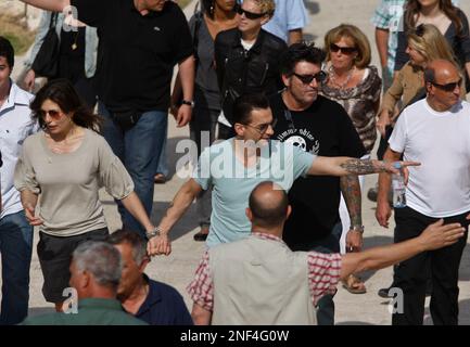 Dave Gahan of Depeche Mode and his wife Jennifer Sklias-Gahan arriving ...