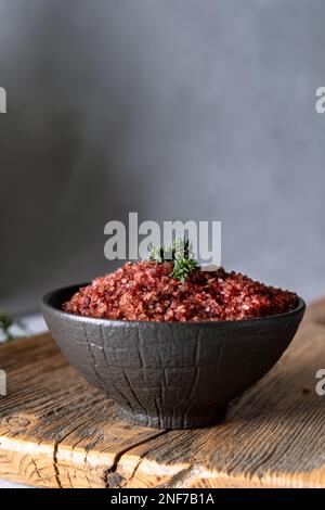 Red wine salt - Condiment to aromatize and season food Stock Photo - Alamy
