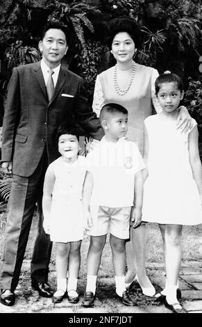 President Ferdinand Marcos, left, poses with his wife Imelda Marcos ...