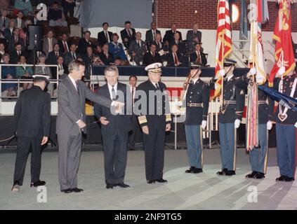 GEN. Alfred M. Gray, commandant of the Marine Corps, briefs members of ...