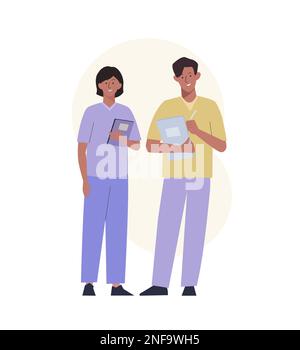 Flat cartoon patients doctor characters,PCR test,coronavirus prevention ...