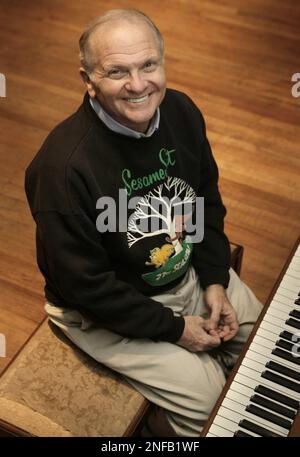 Composer and producer Christopher Cerf poses for a picture at the piano ...