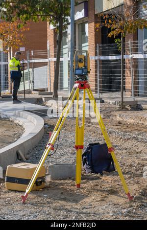 Tachymeter - tool in construction, surveying Stock Photo - Alamy