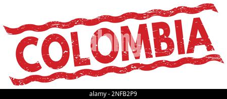COLOMBIA text written on red grungy stamp sign Stock Photo - Alamy