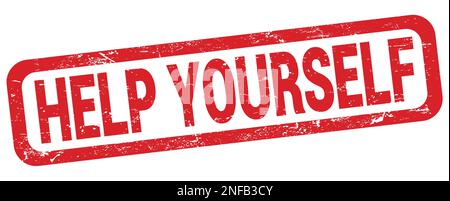 HELP YOURSELF text written on black-green rectangle stamp sign Stock ...