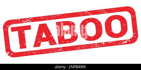 TABOO text written on red trapeze stamp sign Stock Photo - Alamy