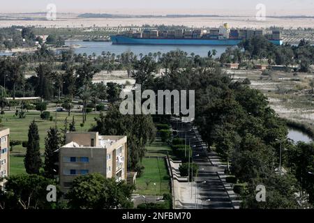 Ismailia ship going through Suez Canal, Egypt in 1979. (AP Photo Stock ...