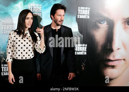 Jennifer Connelly and Keanu Reeves Photocall for the French release of ...