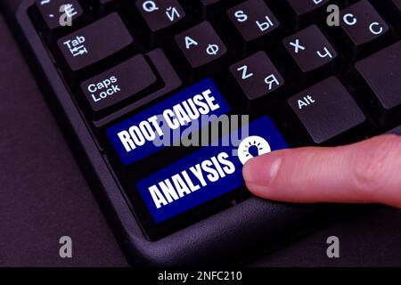 Writing displaying text Root Cause Analysis, Internet Concept Method of Problem Solving Identify ...