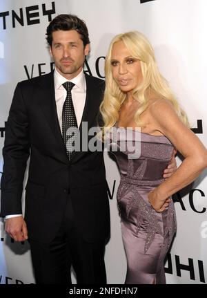 Actor Patrick Dempsey and fashion designer Donatella Versace attend the ...