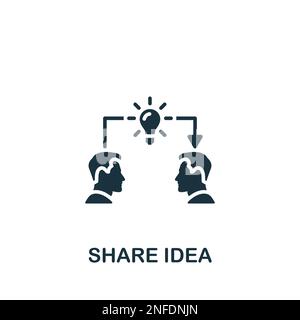 Share idea icon. Monochrome simple sign from idea collection. Share idea icon for logo ...