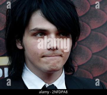 Gerard Way, lead singer of My Chemical Romance, arrives at the Scream ...