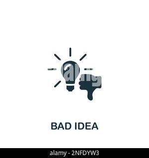 Bad idea icon. Monochrome simple sign from idea collection. Bad idea ...