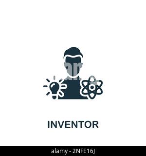 Inventor icon. Monochrome simple sign from intellectual property ...