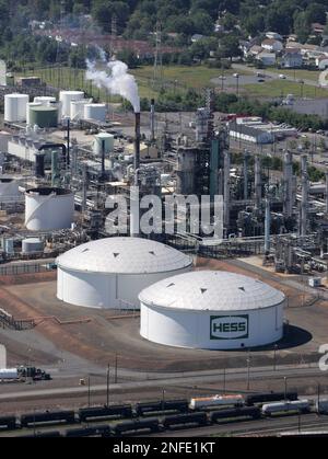 A Hess Corp. oil refinery is shown in this aerial photo of Sept. 8 ...