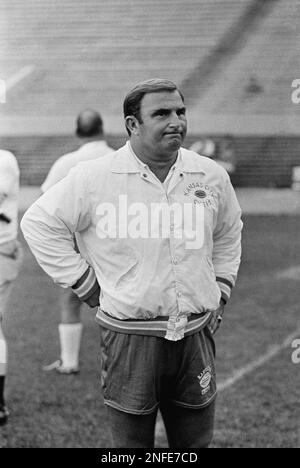 Hank Stram, coach of the Kansas City Chiefs, is shown at the Football ...