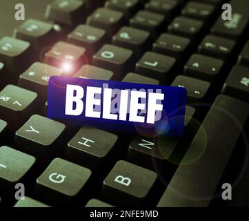 Text caption presenting Belief, Business showcase the feeling of being ...