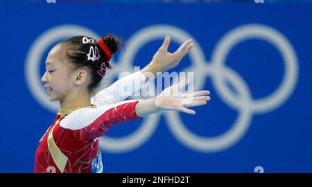 China's Yilin Yang performs her beam routine during the Gymnastics ...