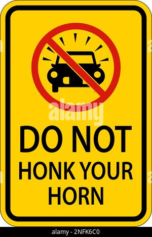No Honking Sign Do Not Honk Your Horn Stock Vector Image & Art - Alamy