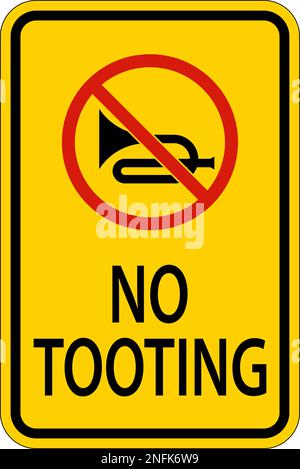 Stop beep Trumpet isolated. Ban hooter. Red prohibition road sign Stock ...