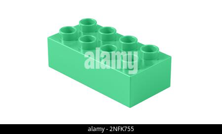 Light Seafoam Green Lego Block Isolated on a White Background. Close Up ...
