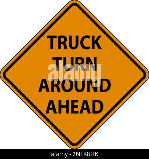 Traffic Truck Signs Truck Turn Around Ahead Stock Vector Image & Art ...