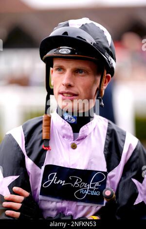 Jockey Luke Catton at Lingfield Park Racecourse, Surrey. Picture date ...