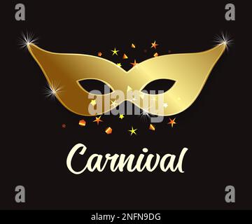 Mardi Gras carnival vector illustration with writing. Easy to edit ...