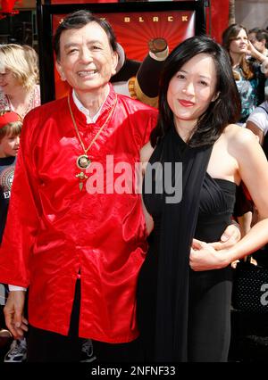 James Hong, left, and April Hong arrive at the Oscars on Sunday, March ...
