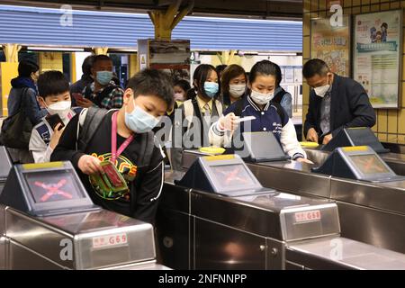Official first day for cross-border students at Sheung Shui MTR station ...