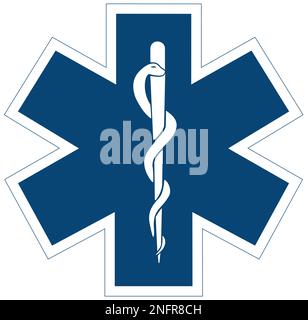 Star of Life Rod of Asclepius Medical Symbol For Ambulance Isolated on ...