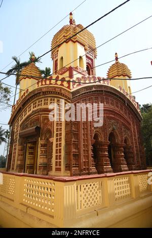 Five-pinnacled Gopinath Jiu mandir (1729 CE) with Nat mandir. Biswas ...