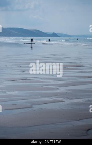Newgale Beach, Pembrokeshire. A popular destination for surfers and ...