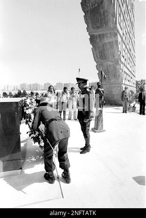 Funeral parade of assassinated Egyptian President Anwar Sadat in Cairo ...