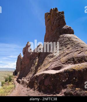 Rock formations Aramu Muru in Peruvian Andes Stock Photo - Alamy