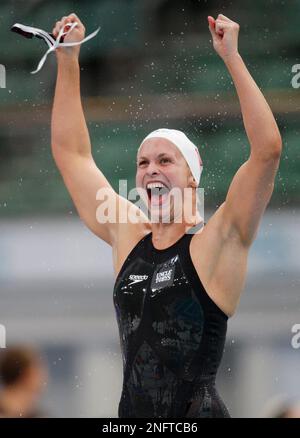 Australia's Libby Trickett reacts after setting a world record in the ...