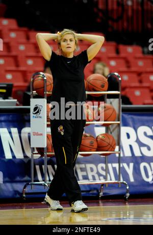 Arizona State coach Charli Turner Thorne, right, embraces Danielle ...