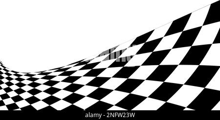 Wavy checkered surface in perspective view. Curved chess background ...