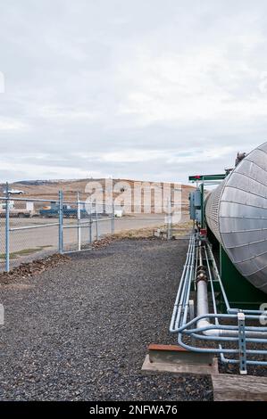 A tank for methane gas which is generated by and in an active landfill ...