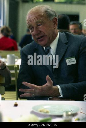Nobel laurate physicist Prof. Dr. Werner Heisenberg, right, looks at a ...