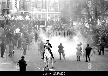 Riots at US Embassy, Grosvenor Square, over the on-going Vietnam ...
