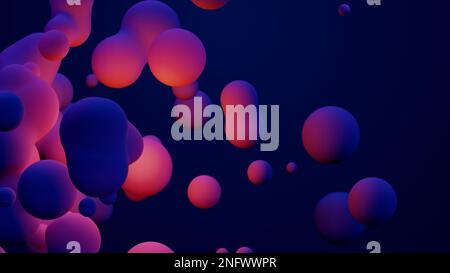Metaverse 3d render morphing animation pink purple abstract metaball ...
