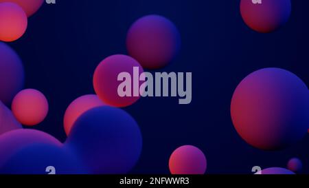 Metaverse 3d render morphing animation pink purple abstract metaball ...