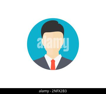 Male Faceless Head Avatar Icon with Black Hairstyle. Isolated and Flat ...