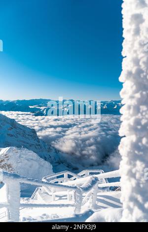 Frozen stairs in the Alps Stock Photo - Alamy