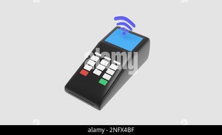 3d illustration paywave contactless machine pay Stock Photo - Alamy